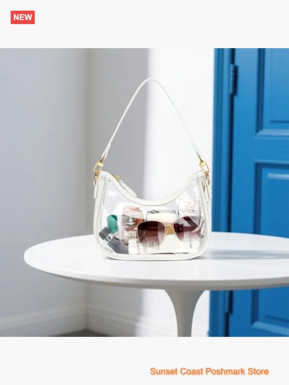 Bags | Clear Pvc Hobo Shoulder Bag With Adjustable Straps Tsa Friendly ...